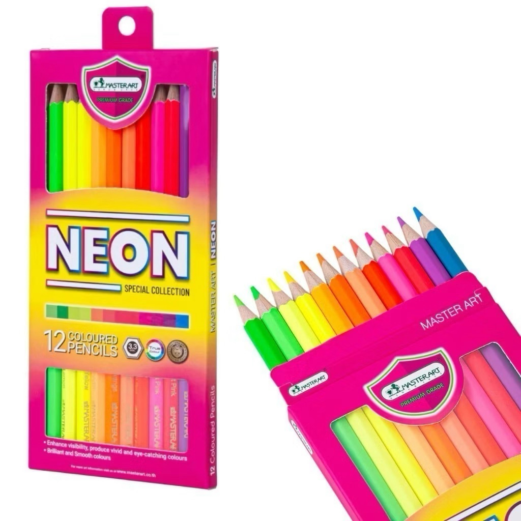 Master Art Colored Pencils 12-Color NEON SET Special collection (1 Box ...