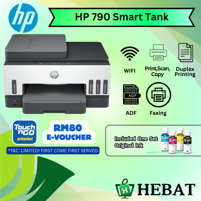 HP Smart Tank 720 / 750 / 790 Fax ADF Duplex Wifi Print Scan Copy All ...