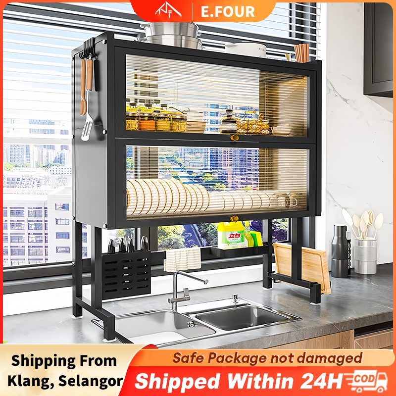 65-105cm 2-Layer Kitchen Rack Dish Rack Rak Dapur Rak Sinki Dapur Sink ...