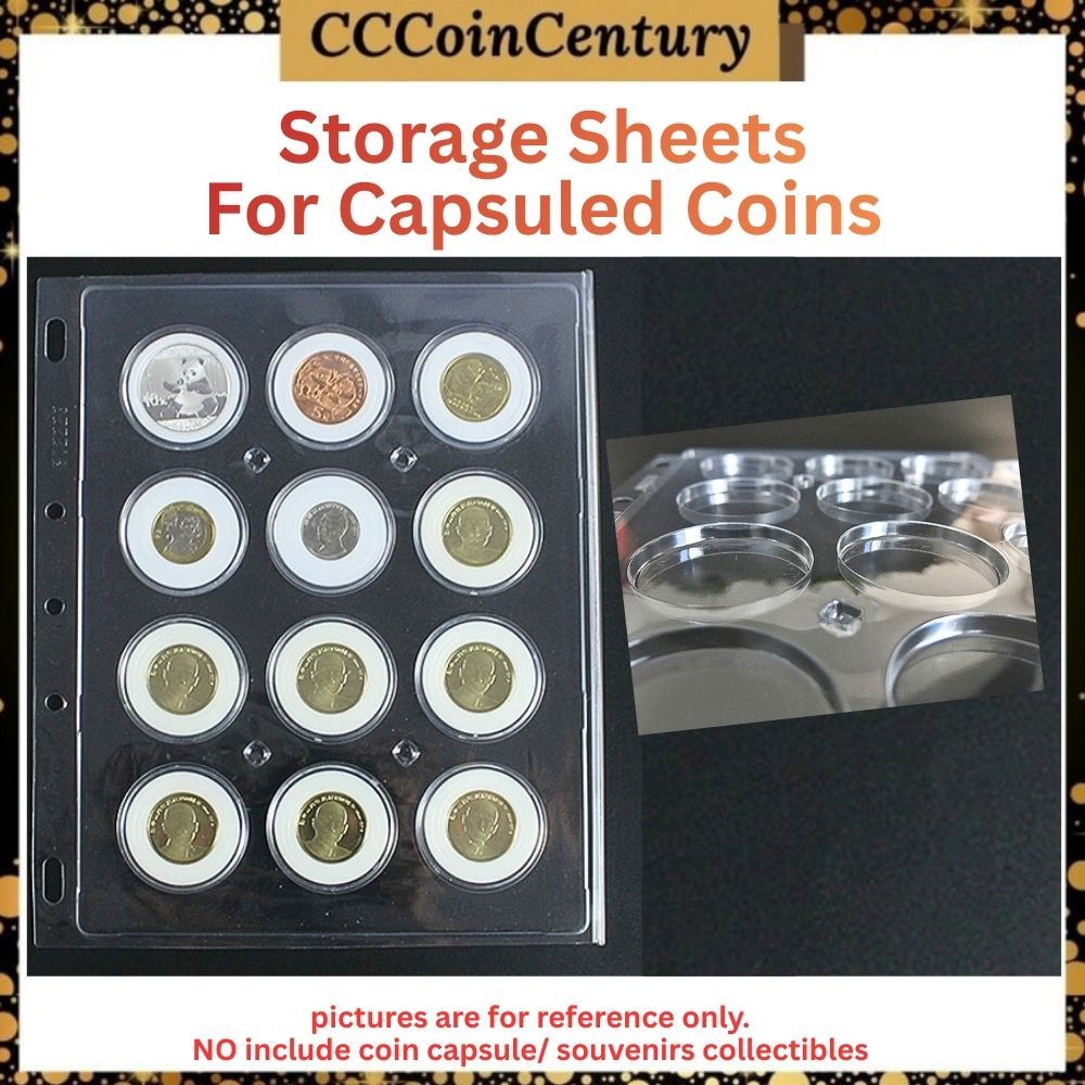 PCCB MINGT Storage Sheets For Capsuled Coins Collections *fit in Widen ...