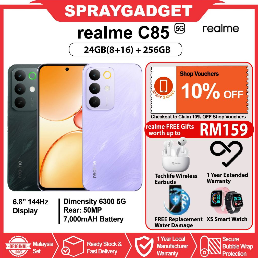 realme C85 5G/4G (24GB*(8+16)RAM + 256GB ROM) 7,000mAH Ultra Battery l ...