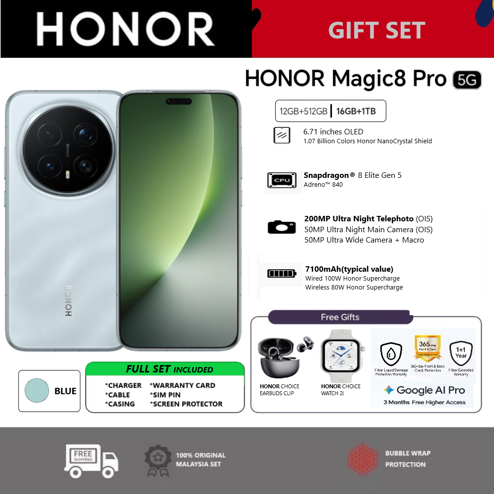 HONOR Magic 8 Pro 5G | (512GB+12GB | 1TB+16GB) 200MP Camera ...