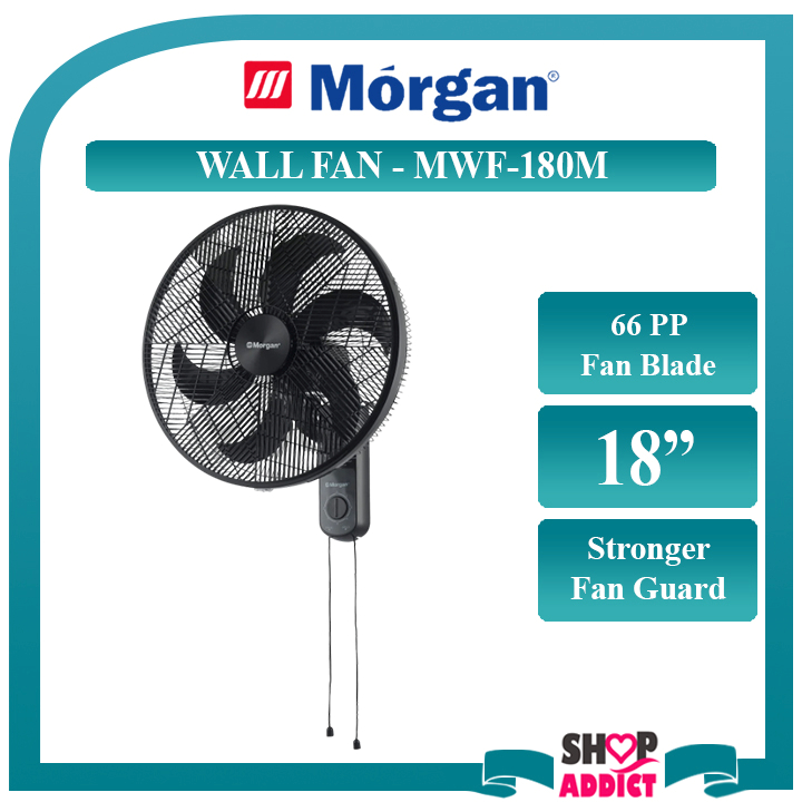 Morgan 18" Wall Fan MWF-180M Kipas Dinding with 3 Speed Control 6 PP ...