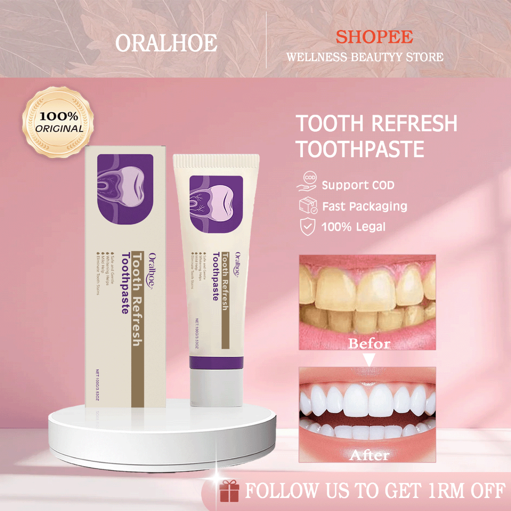Oralhoe Tooth Refresh Toothpaste 100g Whitening Toothpaste Ubat Gigi ...