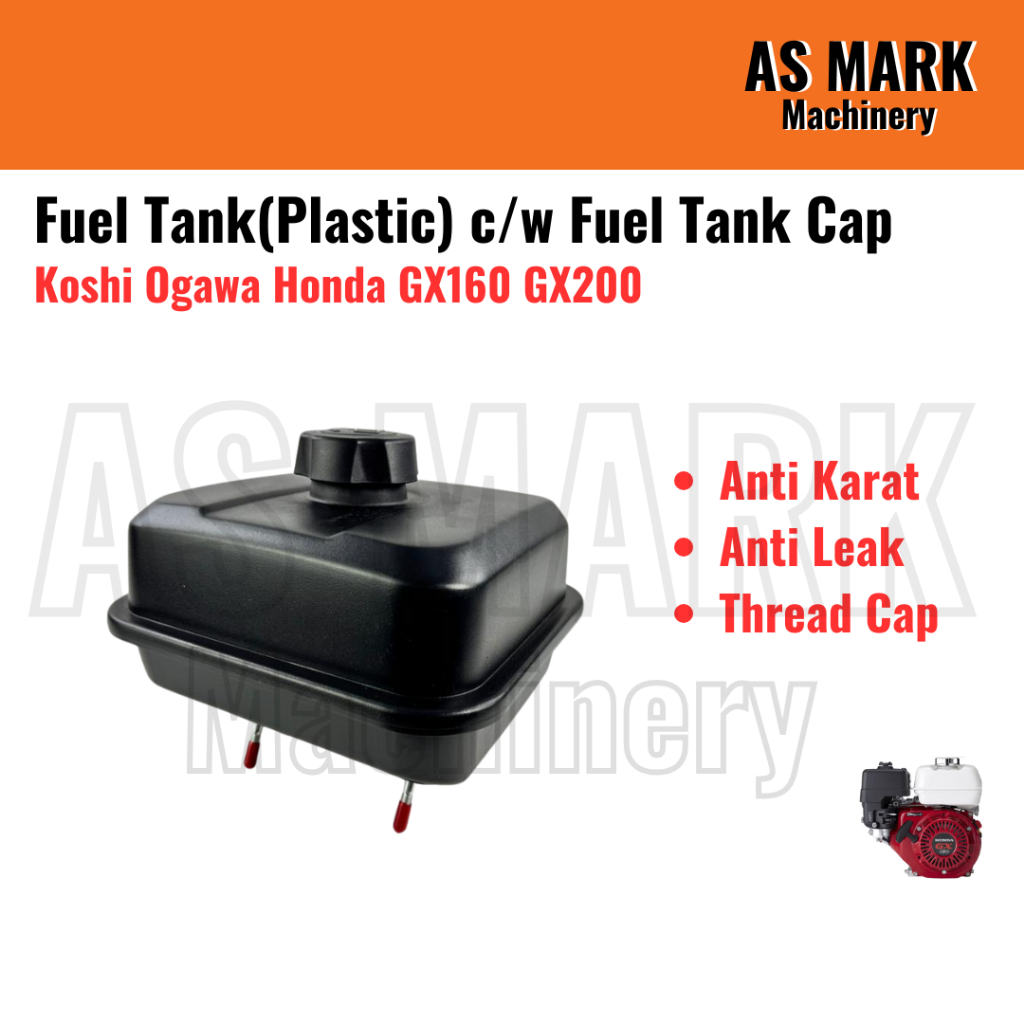 Koshi Black Plastic Fuel Tank c/w Fuel Tank Cap (Penutup) Minyak Tangki ...