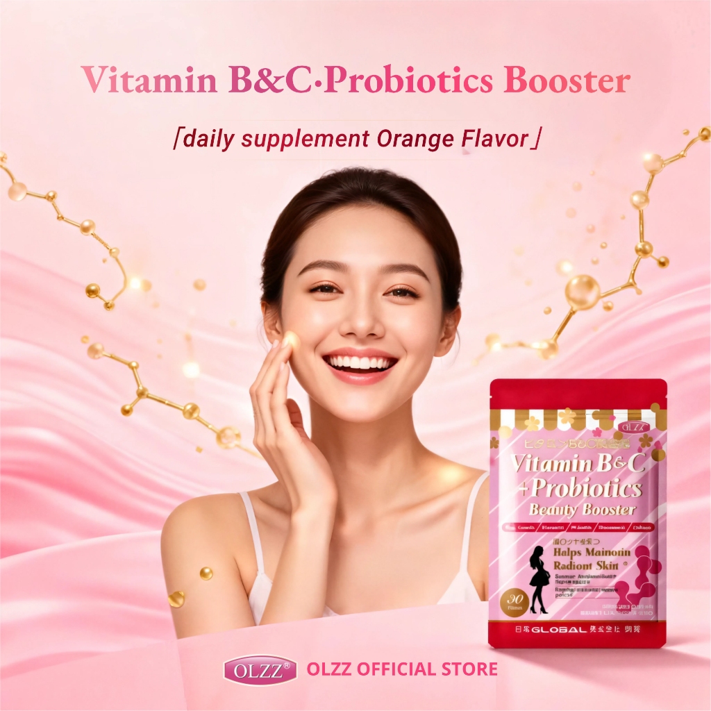 🍊OLZZ Multivitamin Vitamin B&C Probiotics Chewable - Anti-Acne ...