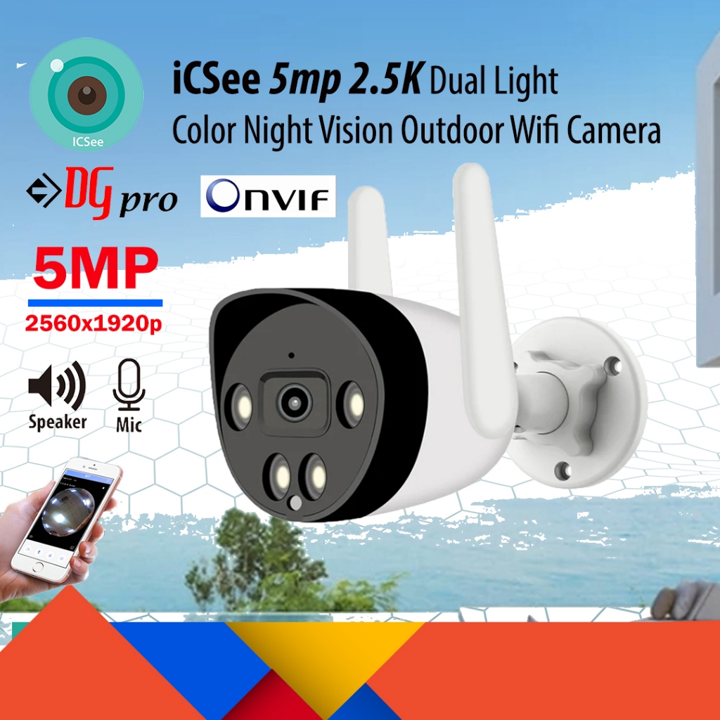 (NEW DESIGN) iCSee 5MP 2.5K Dual Light Color Night Vision Outdoor ...
