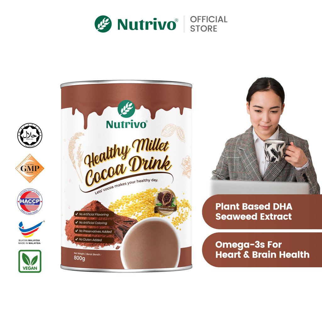 Nutrivo Healthy Millet Cocoa Multigrain Drink 800g |Organic Kids DHA ...