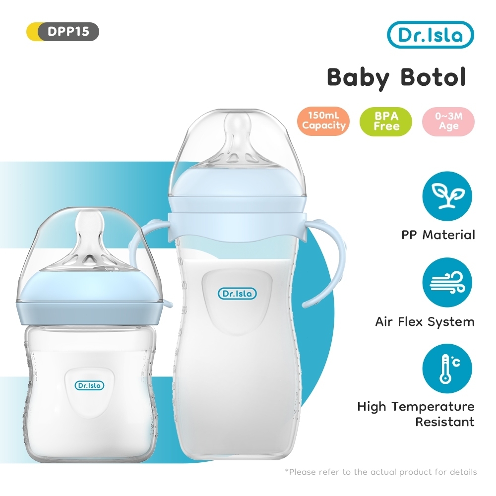 Dr.isla Botol Susu Natural Wide Neck Baby Newborn Milk Feeding Bottle ...
