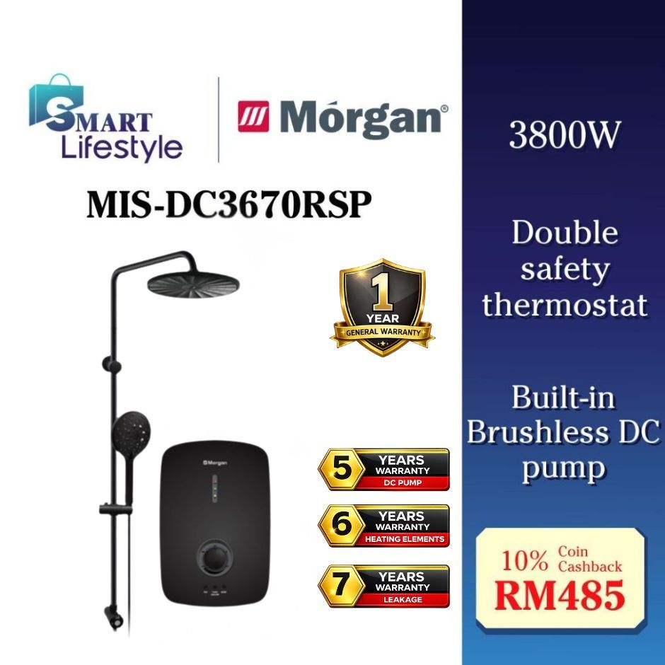 Morgan 3800W Water Heater Inverter DC Pump With Rain Shower MIS ...