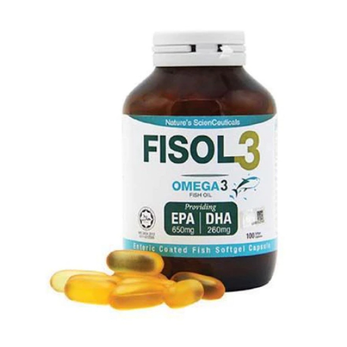 FISOL3 OMEGA 3 FISH OIL CAPSULE FISOL 3 OMEGA 3 ENTERIC COATED FISH ...