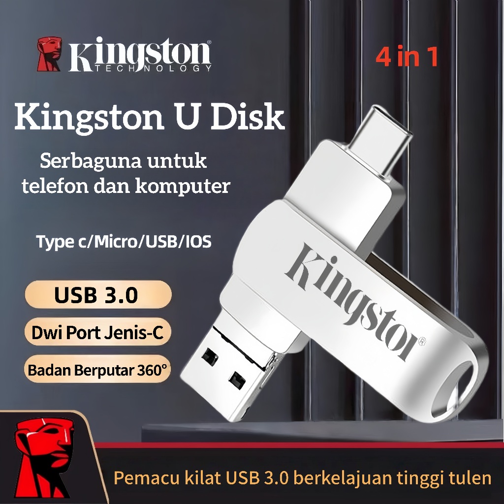 Kingston flashdisk 3 in 1 IOS OTG USB Flash Drive 512GB/1TB/2TB ...