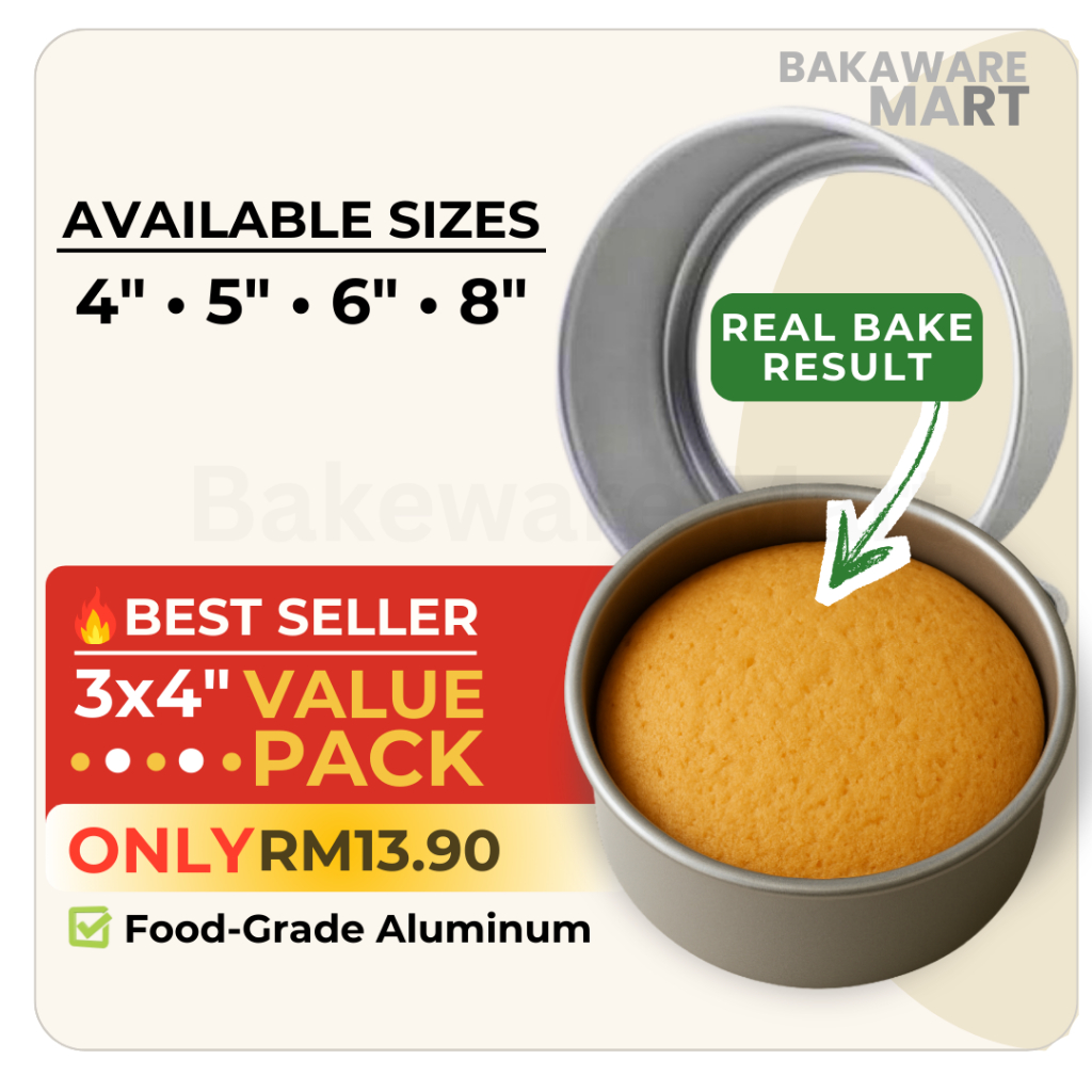 4inch Round Cake Mould Loyang Kek Removable Bottom Aluminum Alloy ...