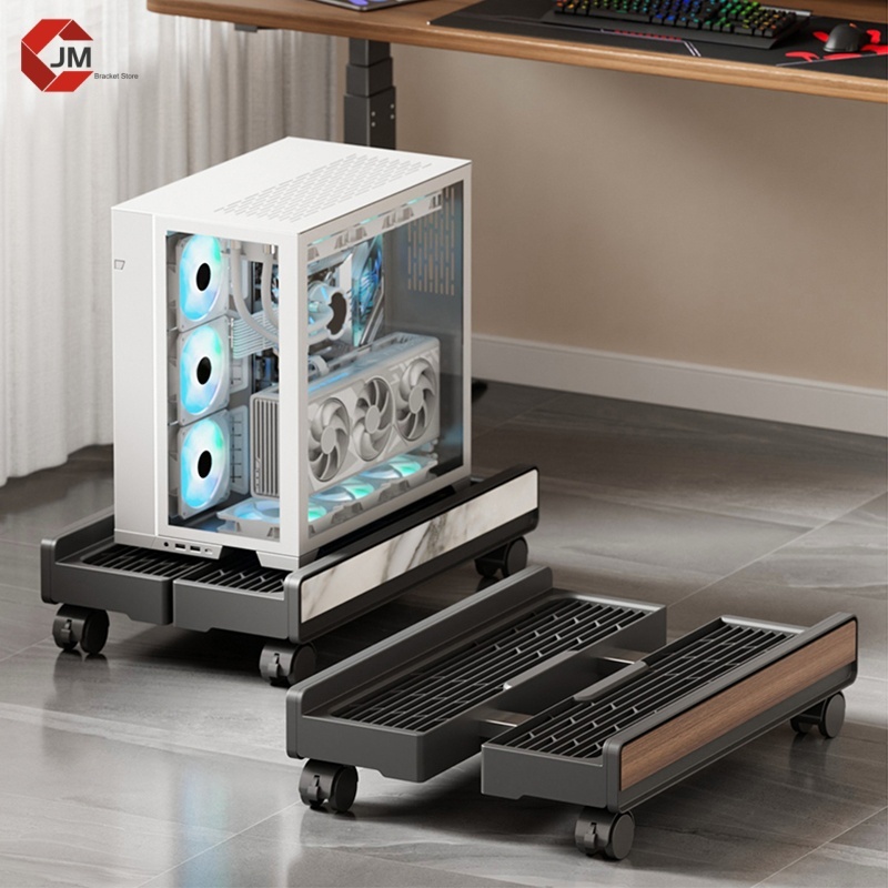 Heavy Duty Mobile CPU Stand with Ventilated Mesh & 4 Swivel Wheels for ...
