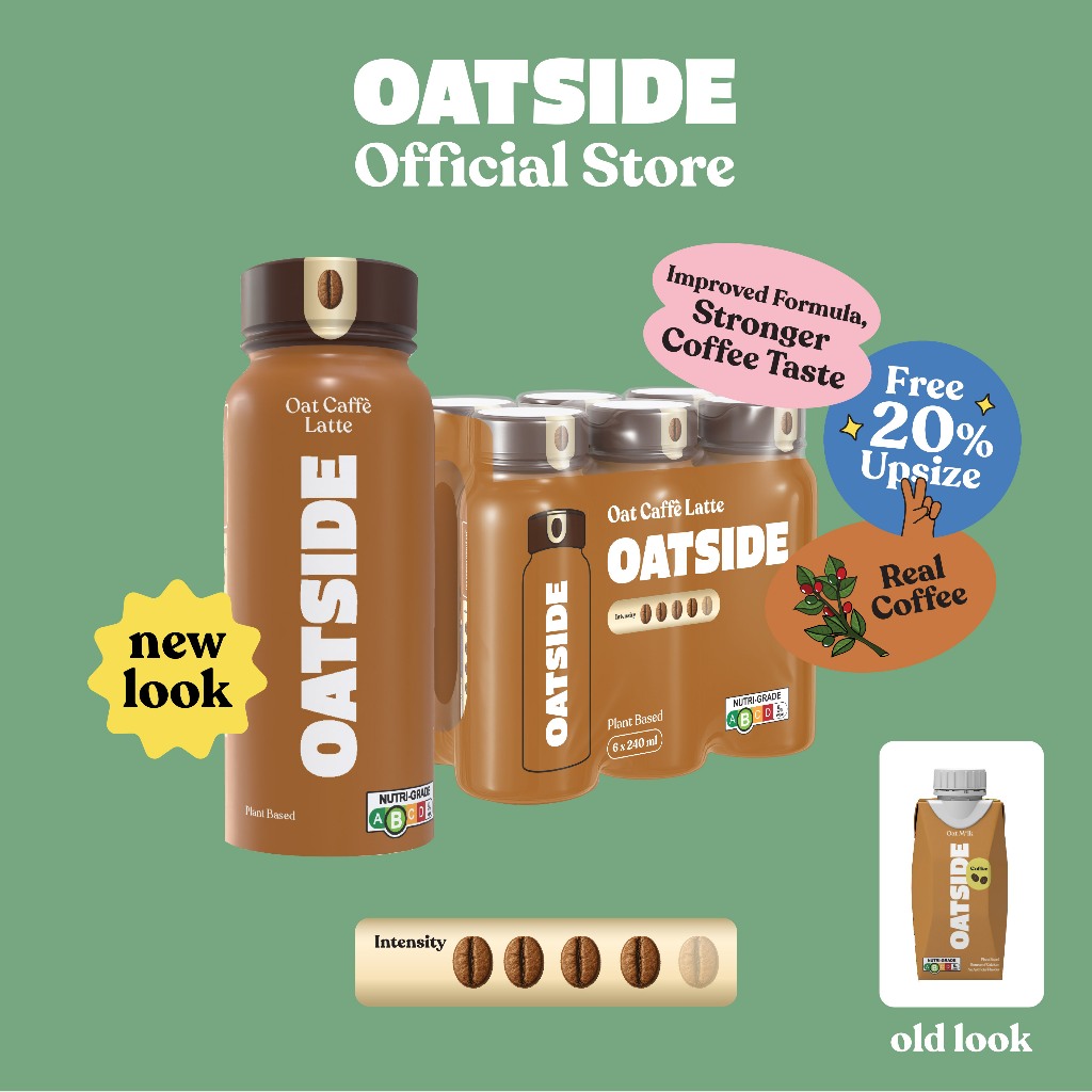 [New] OATSIDE Coffee Latte Oat Milk 240ml x 6 - Real Coffee Extract ...