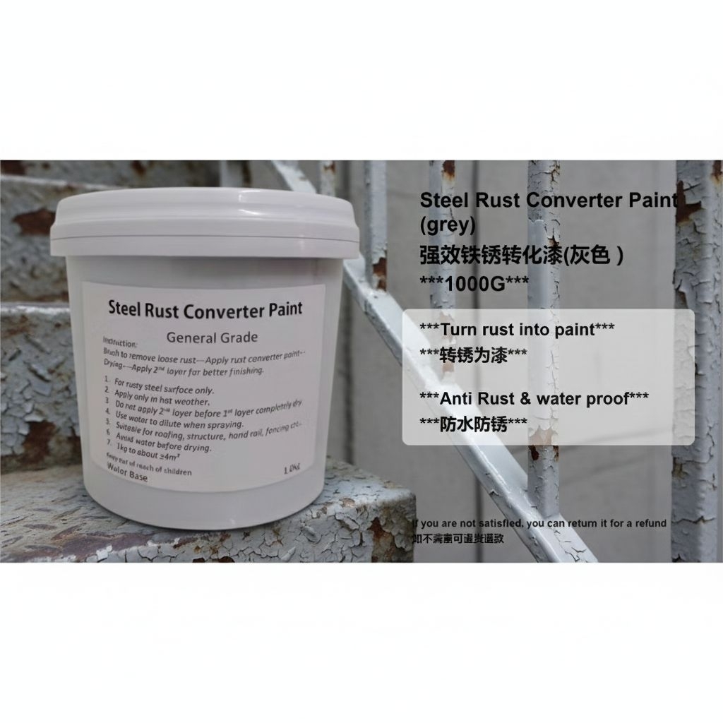 Rust Converter Paint / Anti-Rust Metal Paint 1KG | Grey | Long-Lasting ...