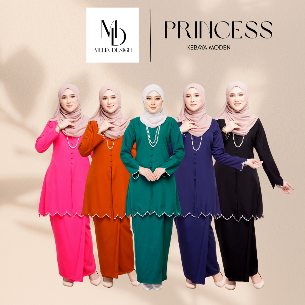 KEBAYA PRINCESS BY MELIA DESIGN SULAM BIKU PLAIN COTTON SILK MUSLIMAH ...