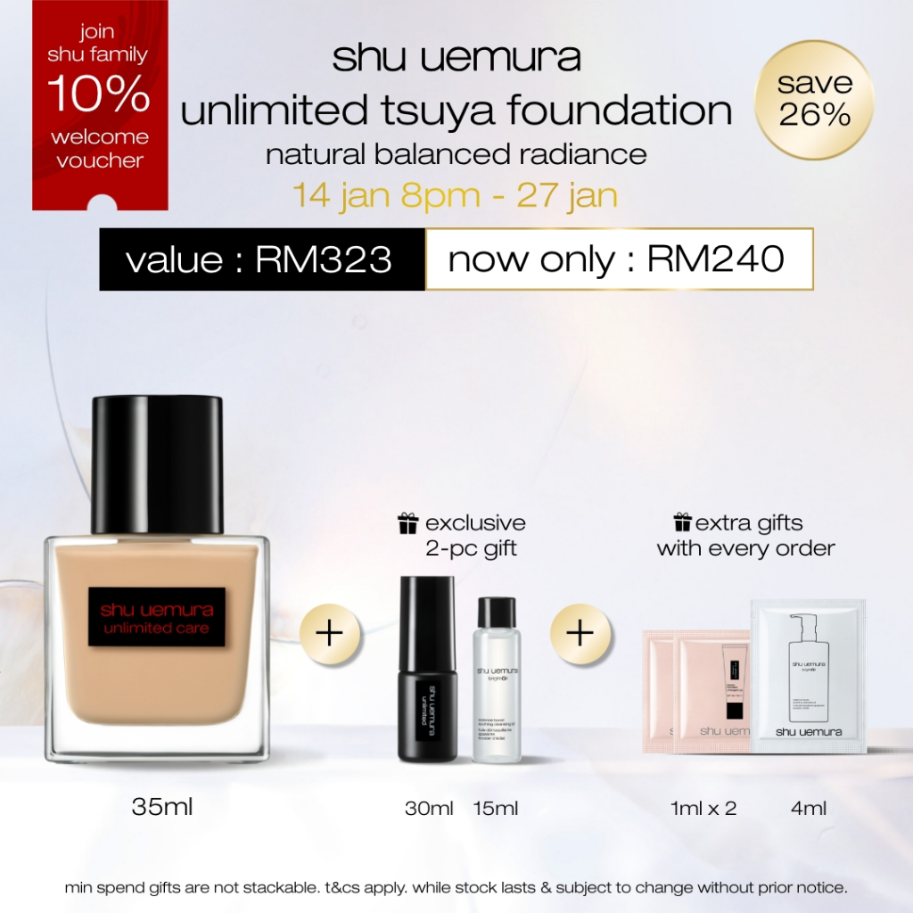 [Preorder] [14-27Jan] Shu uemura unlimited care tsuya serum foundation ...