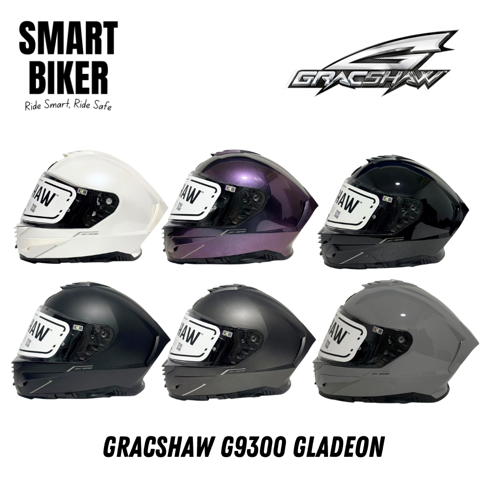 Gracshaw G9300 Gladeon Full Face Double Visor Helmet Plain Edition ...
