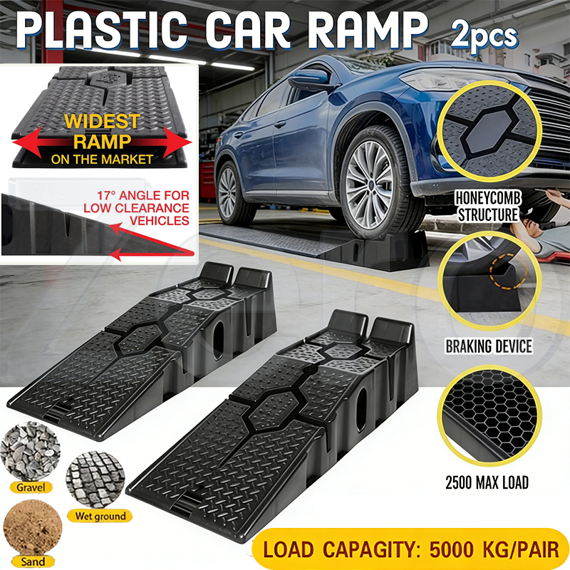 Car Ramps 5 Ton car ramps Heavy Duty Plastic Rubber Height Ramp Truck ...