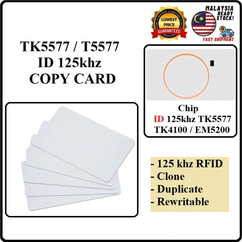 [Duplicate/Clone] ID Copy Card 125Khz RFID Card TK5577 T5577 EM4305 ...