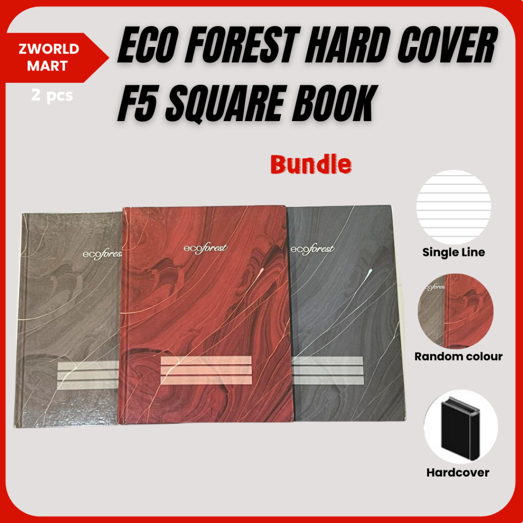 Eco forest Hard Cover F5 Square Book 120 & 200 & 300 & 400pages 2pcs ...