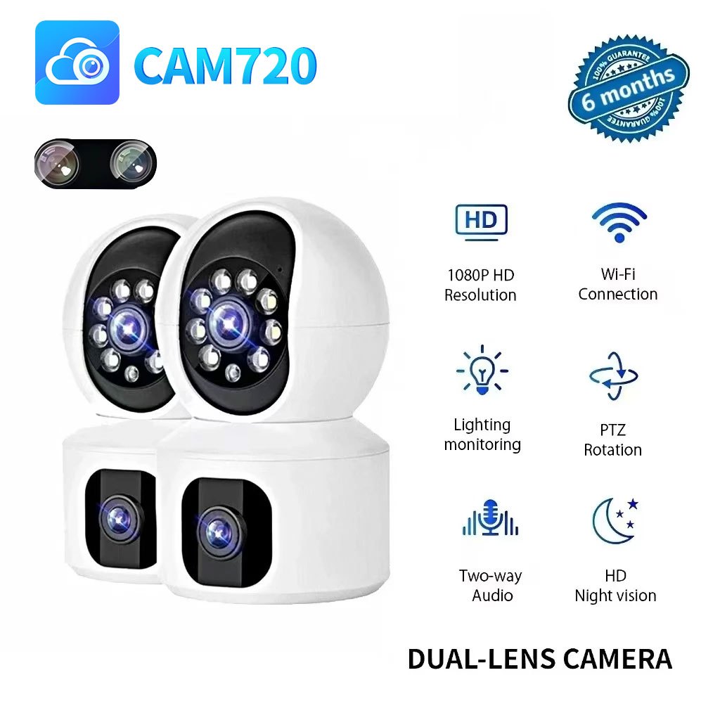 CAM720 Dual Lens 4MP HD Multi Night Vision Dual Lens Security Camera ...