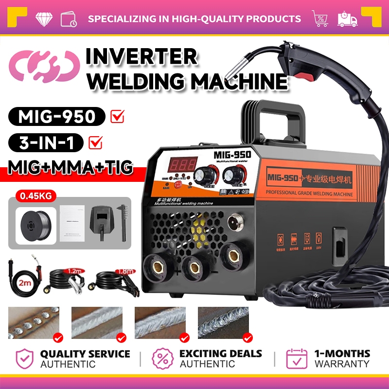 Welding Machine MIG-950 Mig Welding Set Gasless 3 In1 MMA/TIG/MIG ...
