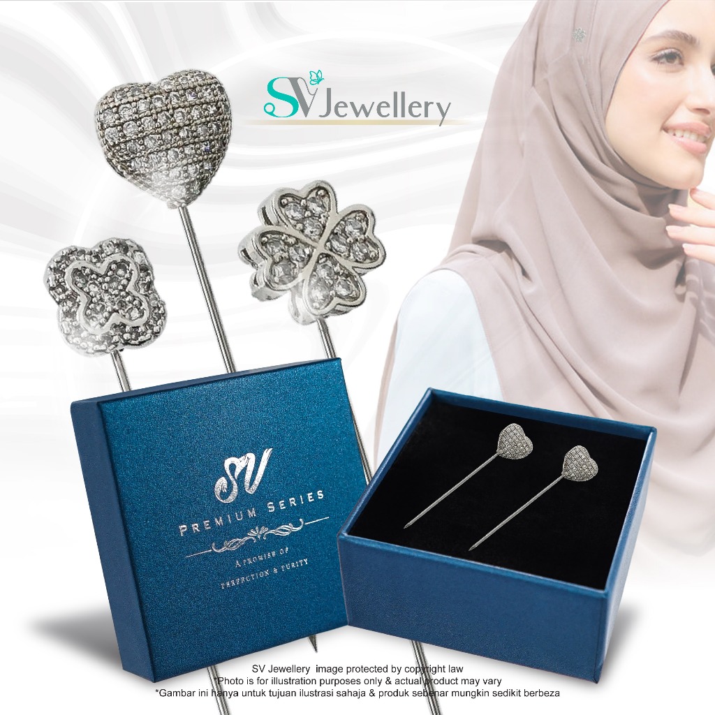 Sv Premium Exclusive Hijab Pin Kerongsang Crystal Pin Tudung Peniti ...