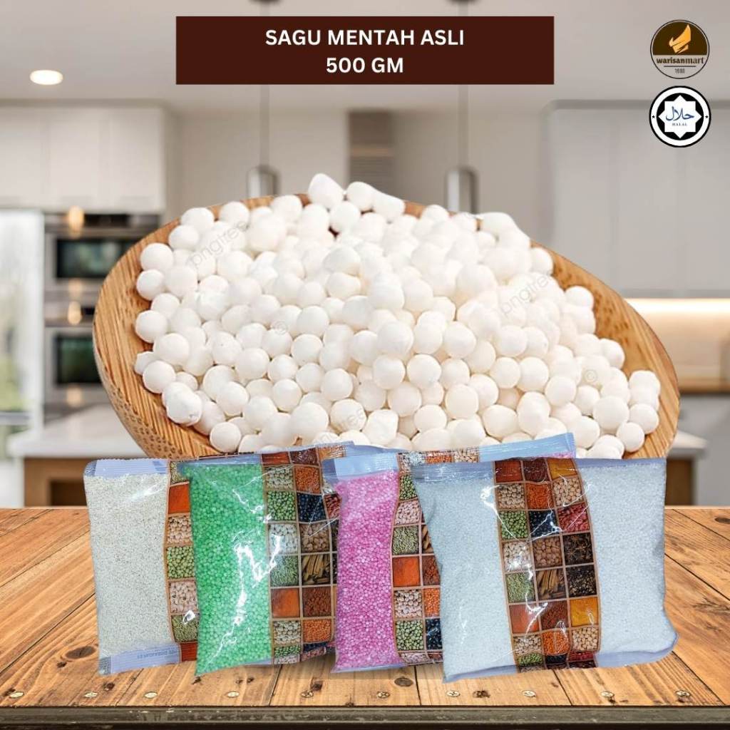 Biji Sagu Mutiara Asli Melaka Pelbagai Warna 500g | Shopee Malaysia