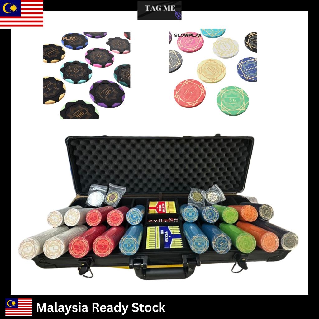 SLOWPLAY Premium GODELL Poker Chips - 300/500 Chips Set -Ceramic (39mm ...
