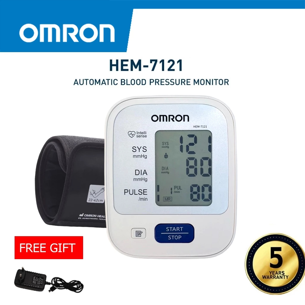 Omron blood pressure HEM-7121 digital bp monitor with charger digital ...