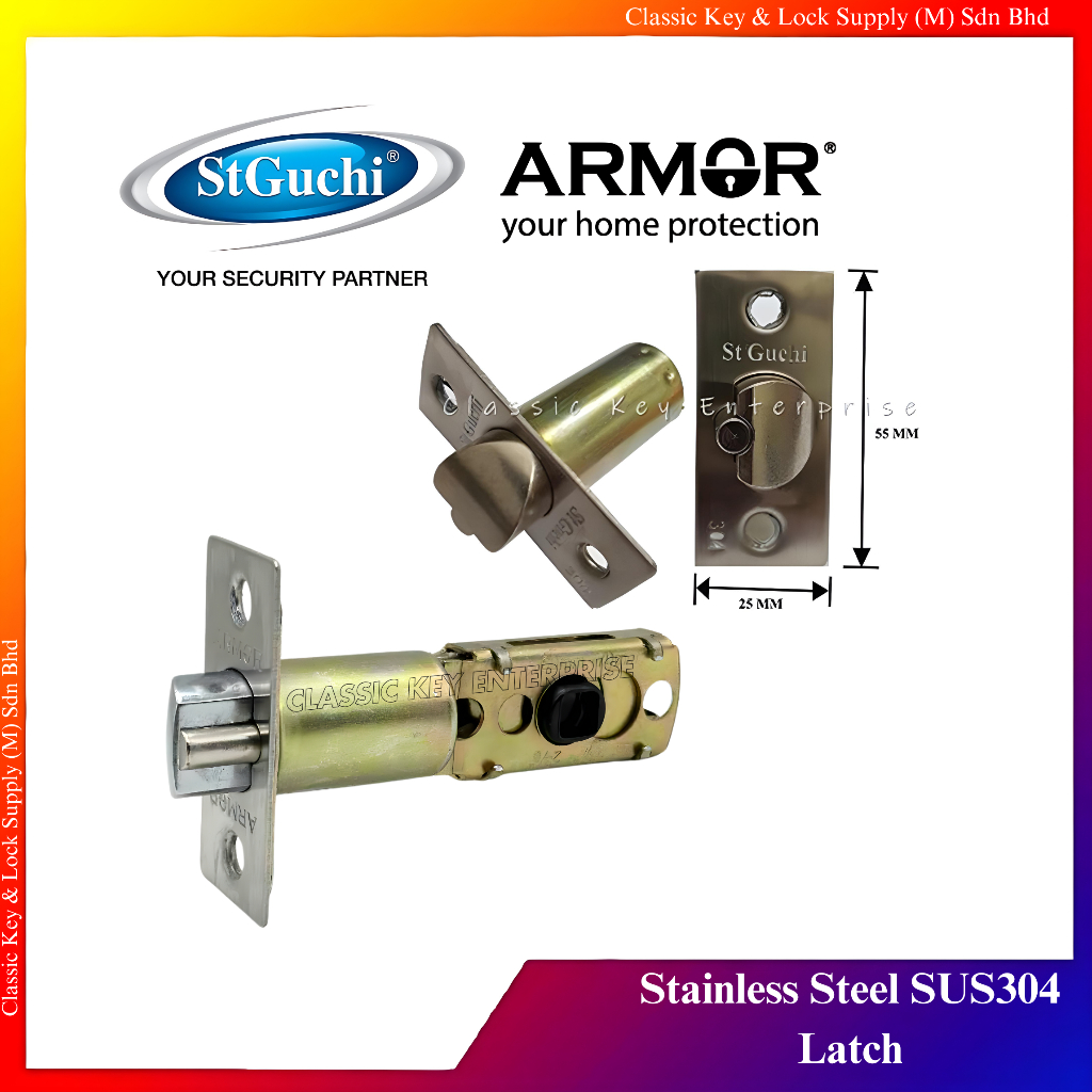 St Guchi / Armor Door Latch SGCL-960 Stainless Steel SUS304 Size 60mm ...