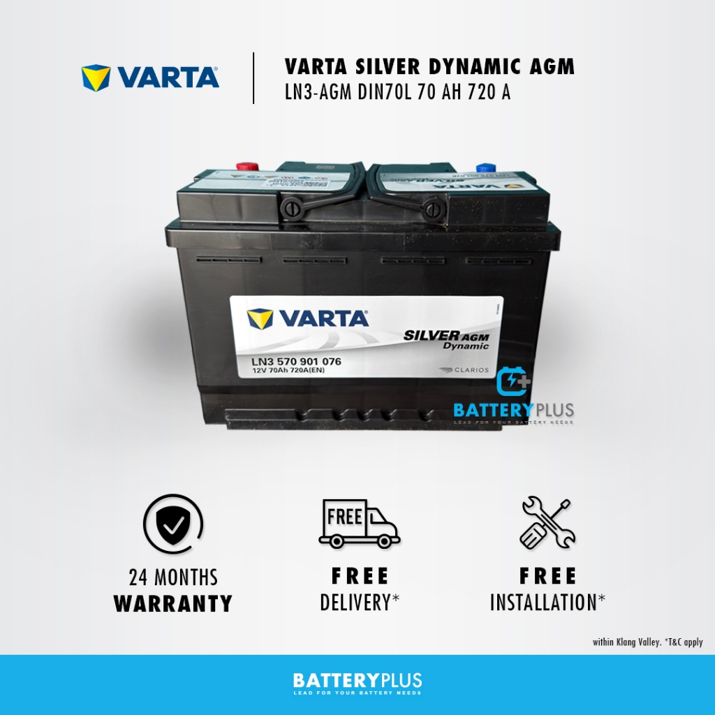 [ Installation Provided ] LN3 AGM | DIN70L | DIN70 Varta Silver AGM ...