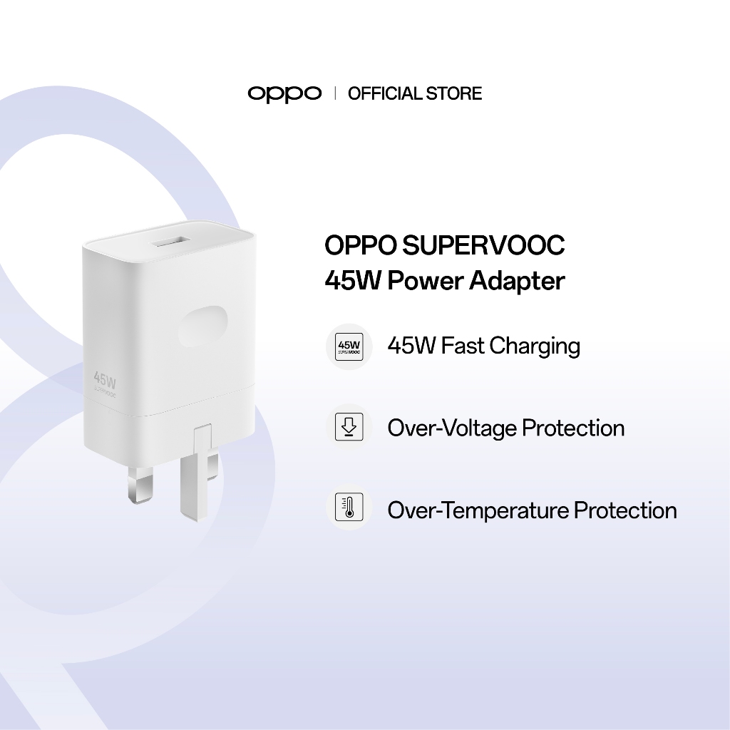 OPPO SUPERVOOC 45W Power Adapter | Fast Charging | Shopee Malaysia