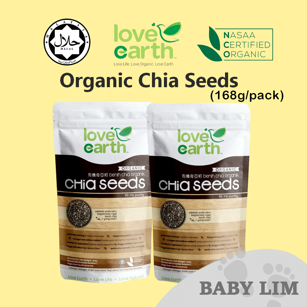 [Bundle Promo] Love Earth Organic Big Pack Chia Seeds (168g) 99.9% ...
