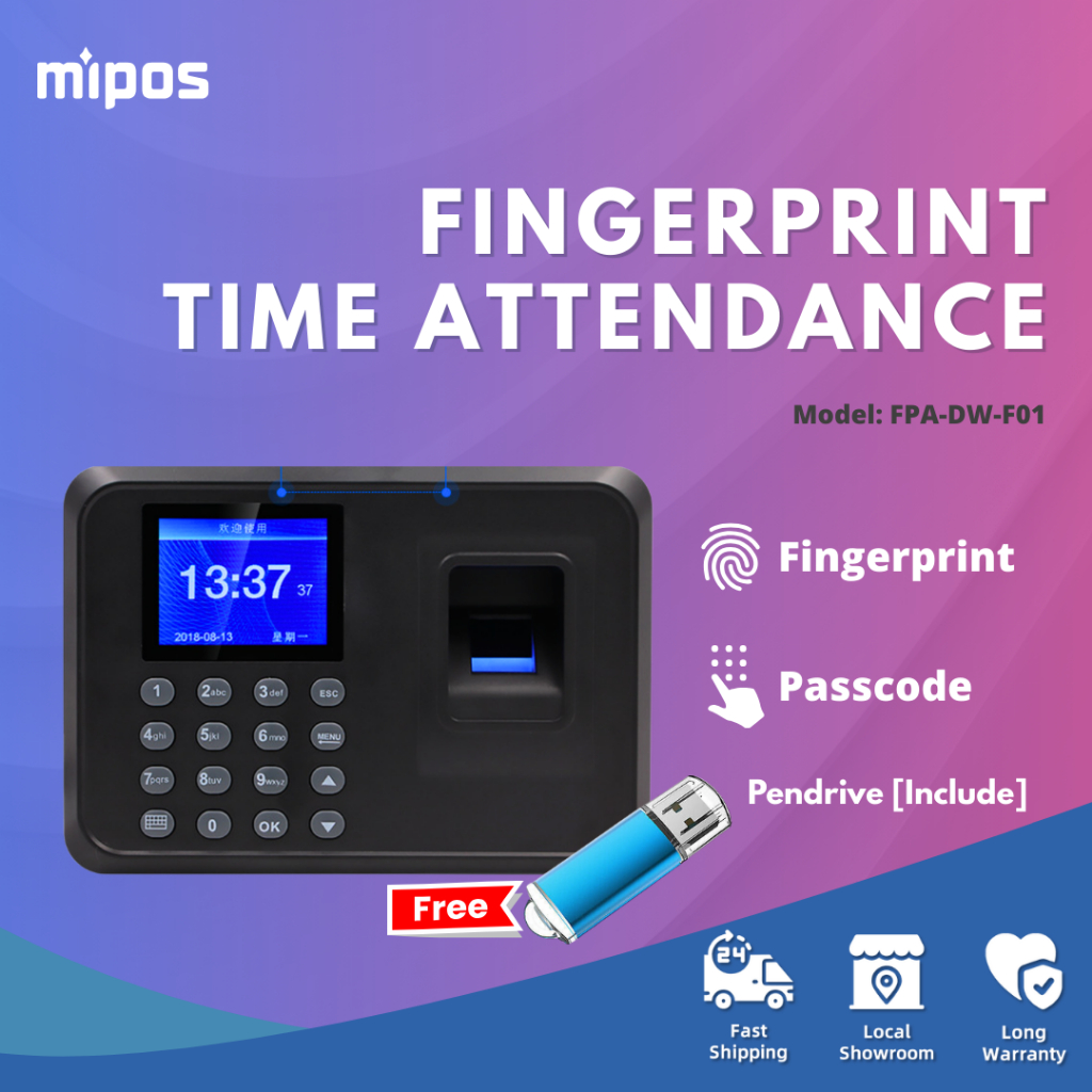 Fingerprint Attendance Machine/Punch Card Machine/Check-in/out Time ...