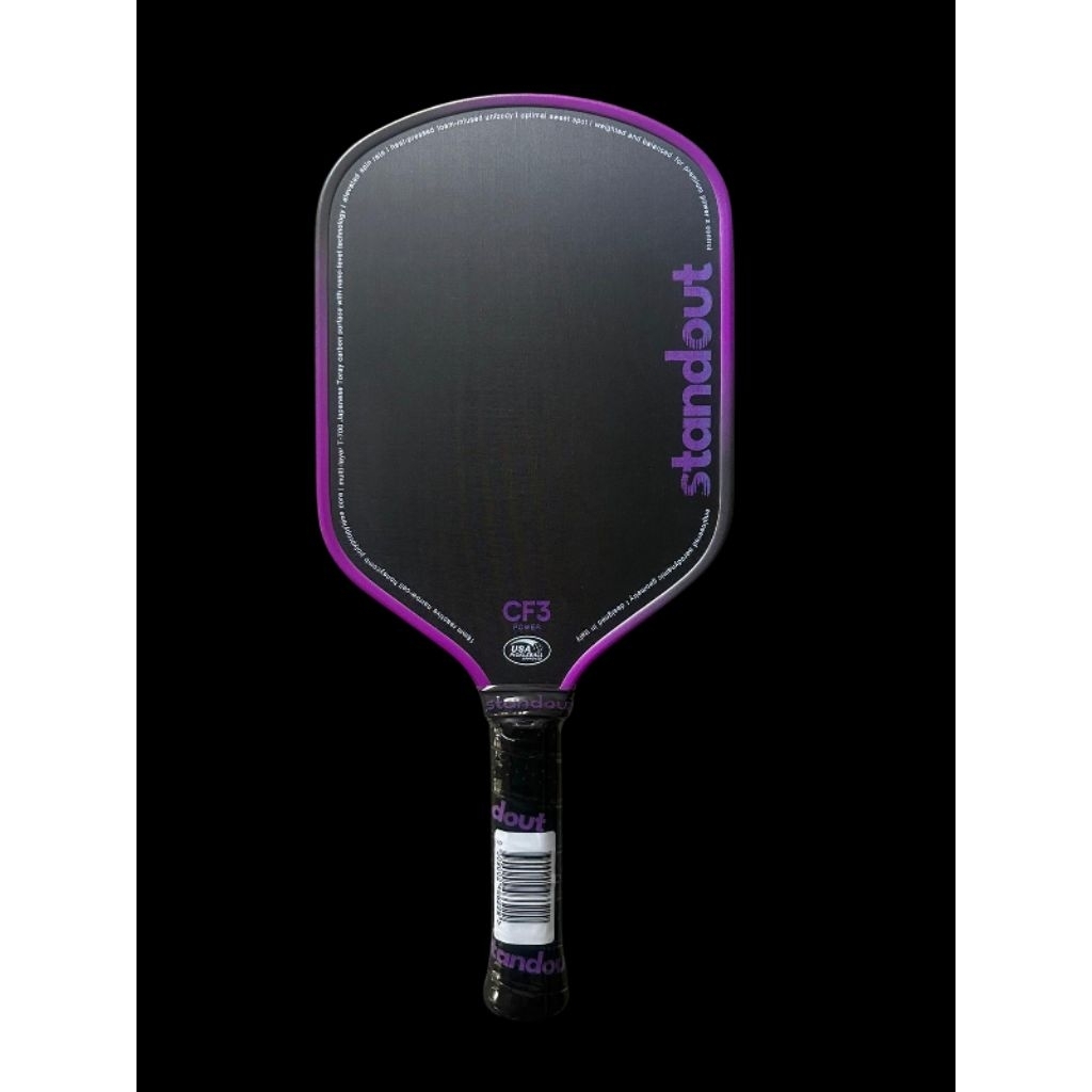 STANDOUT CF3 16 POWER PICKLEBALL PADDLE 16MM CARBON FIBER SURFACE ...