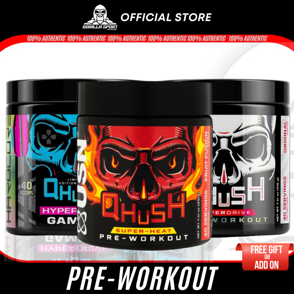 USN Qush Super Heat 300G Caffeine Hyperdrive Pre-Workout Extreme Energy ...