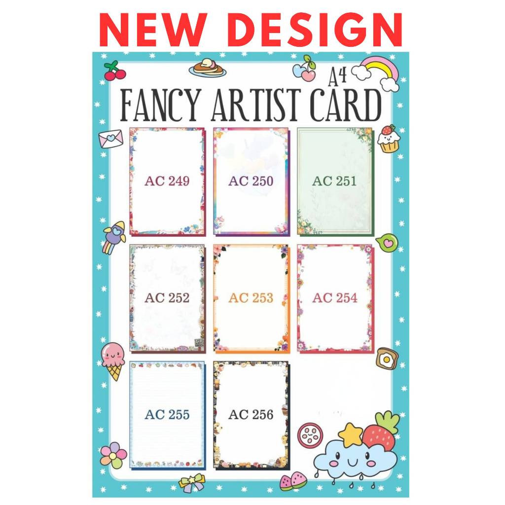 A4 Fancy Card / Kertas Folio/Project Paper 140gsm 10s FLORA Series ...