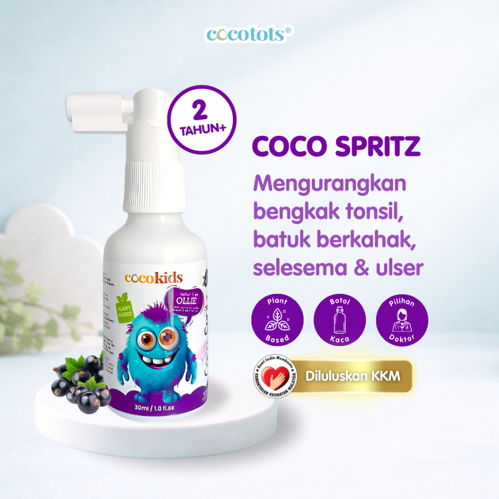 COCOKIDS Coco Spritz Spray Mulut Perisa Blackcurrant 30ml Melegakan ...