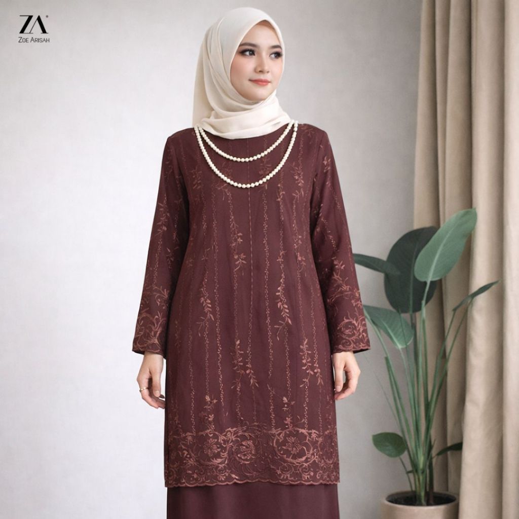 [Last Minute Deal] ZOE ARISAH Safrina Kurung Chiffon Sulam Labuh Baju ...