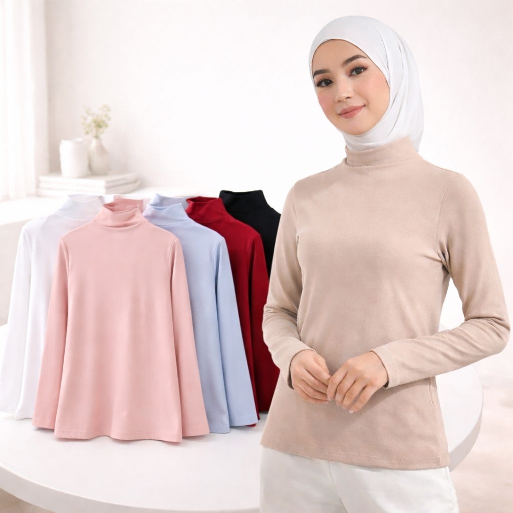 【READY STOCK】 Mid-High Collar Inner Wear Muslimah Inner Wear Baju Inner ...