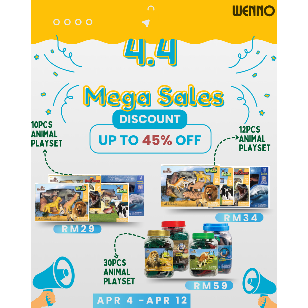 Wenno 12pcs Animals Collection in window box Educational Realistic ...
