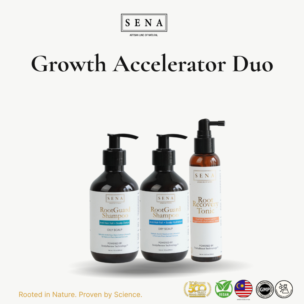 SENA Growth Accelerator Duo Set Tonik, & Syampu Rambut Gugur Untuk Ibu ...