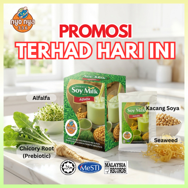 Alfalfa Soy Milk with Prebiotik I Minuman Harian Berkhasiat Nyonya 336 ...