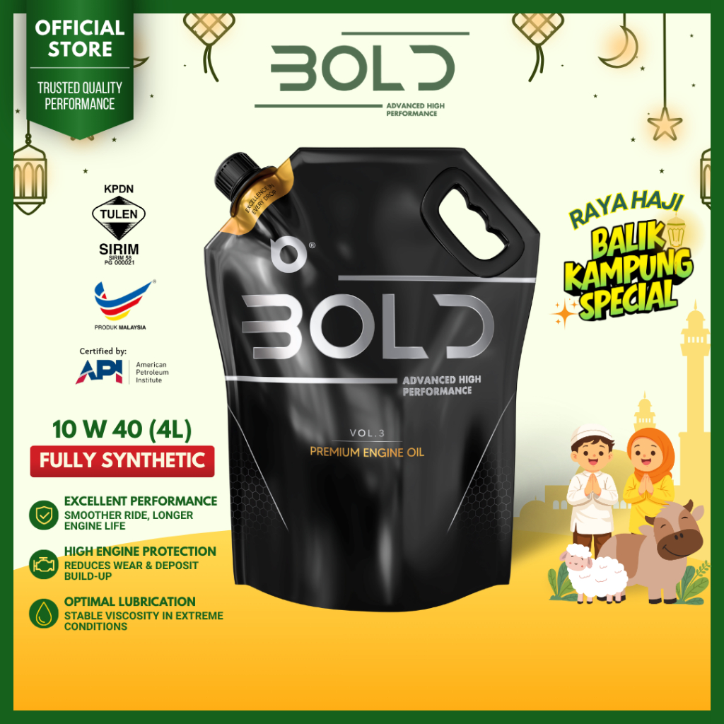 BOLD SIRIM 10w40 4L Fully Synthetic SP Engine Oil Car 10w-40 Minyak ...
