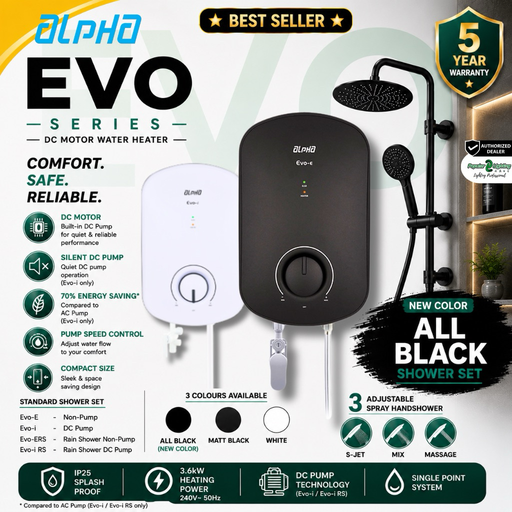 ALPHA EVO Series EVO i DC Water Heater | Silent DC Pump | 70% Energy ...