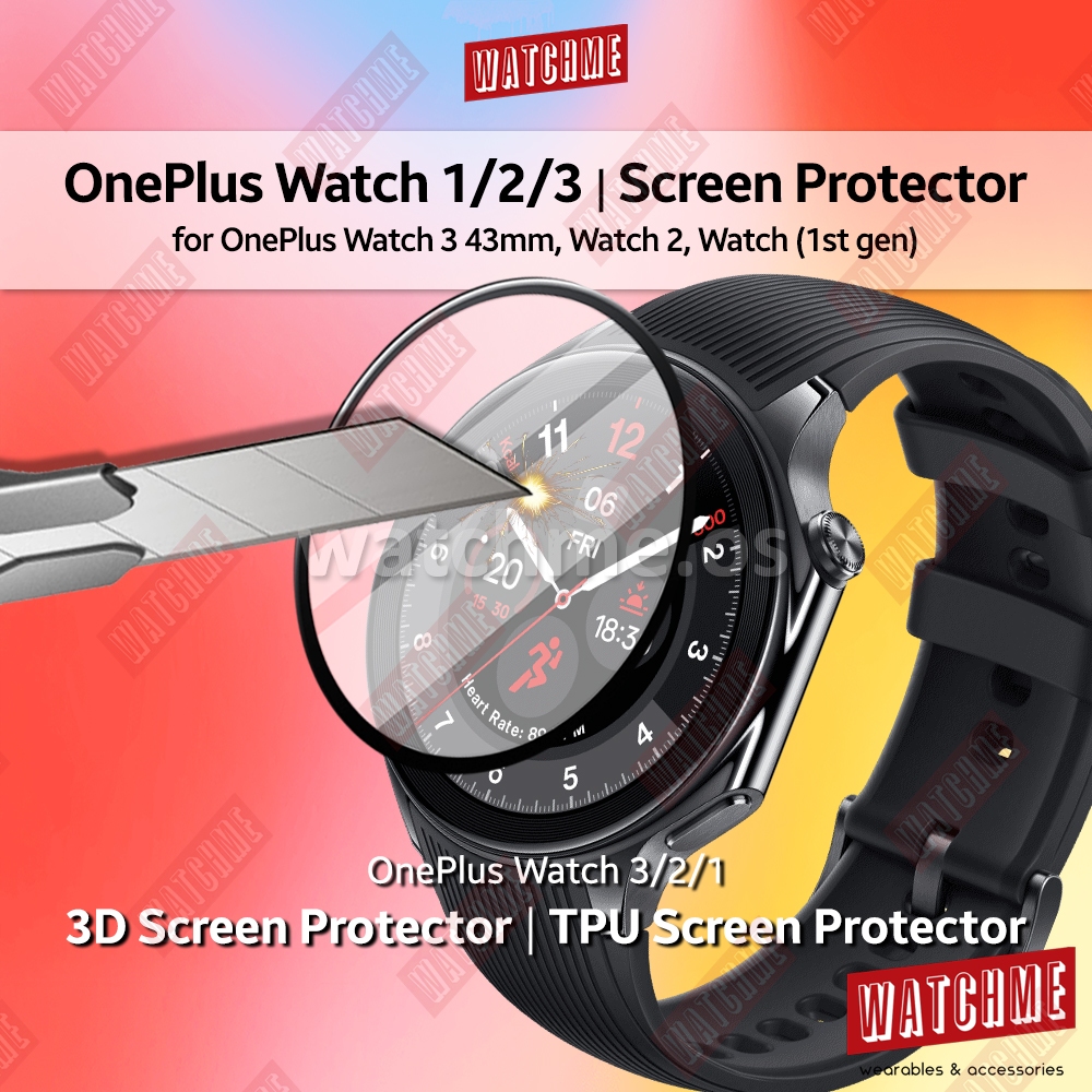 OnePlus Watch 3/2/1 Screen Protector, 3D Full Cover PMMA Film ...
