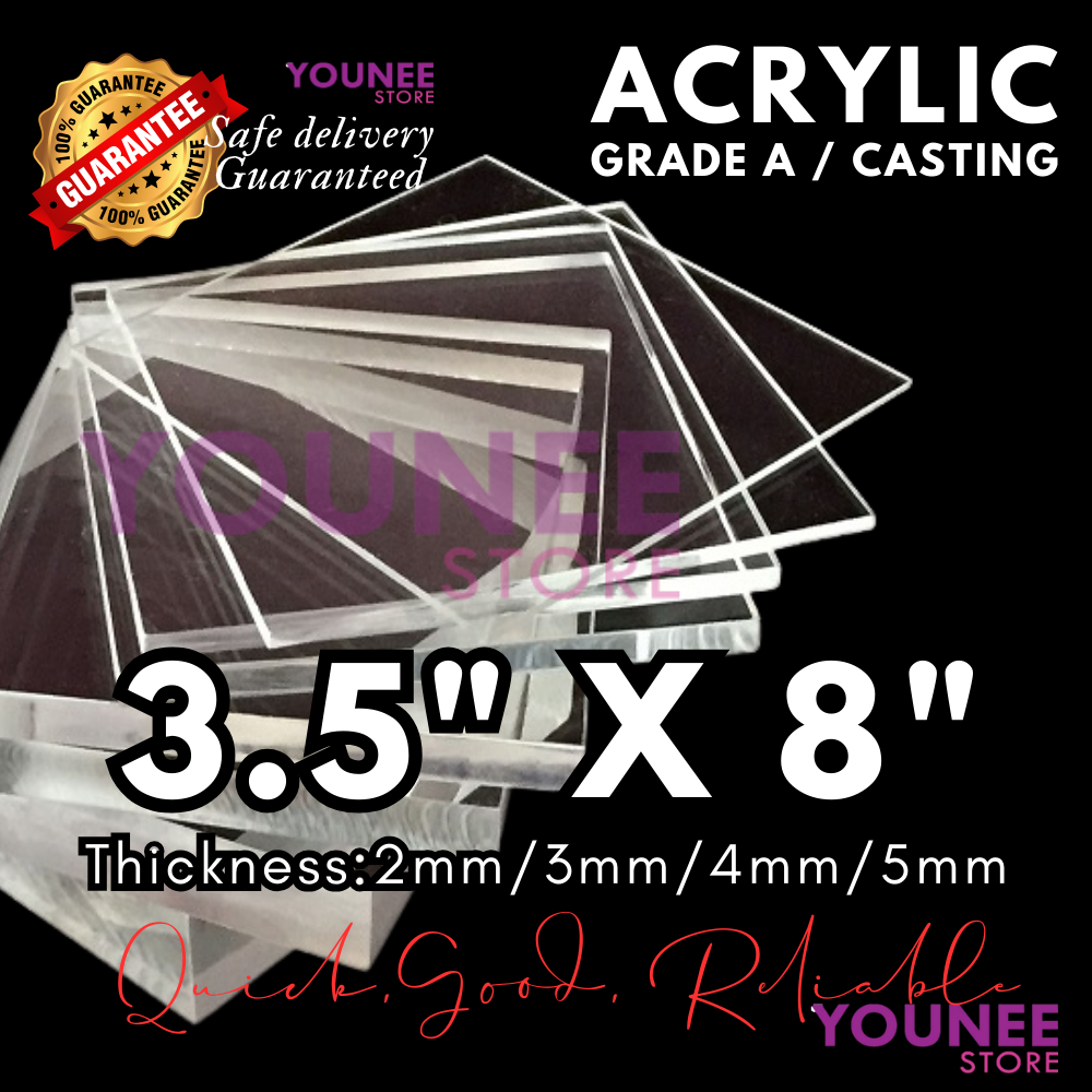 3.5 x 8 inches acrylic sheet with 2mm, 3mm 4mm and 5mm / transparent ...